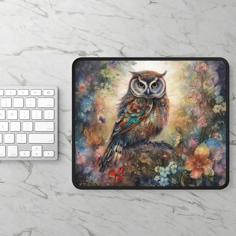 Painted Owl Gaming Mouse Pad - Etsy