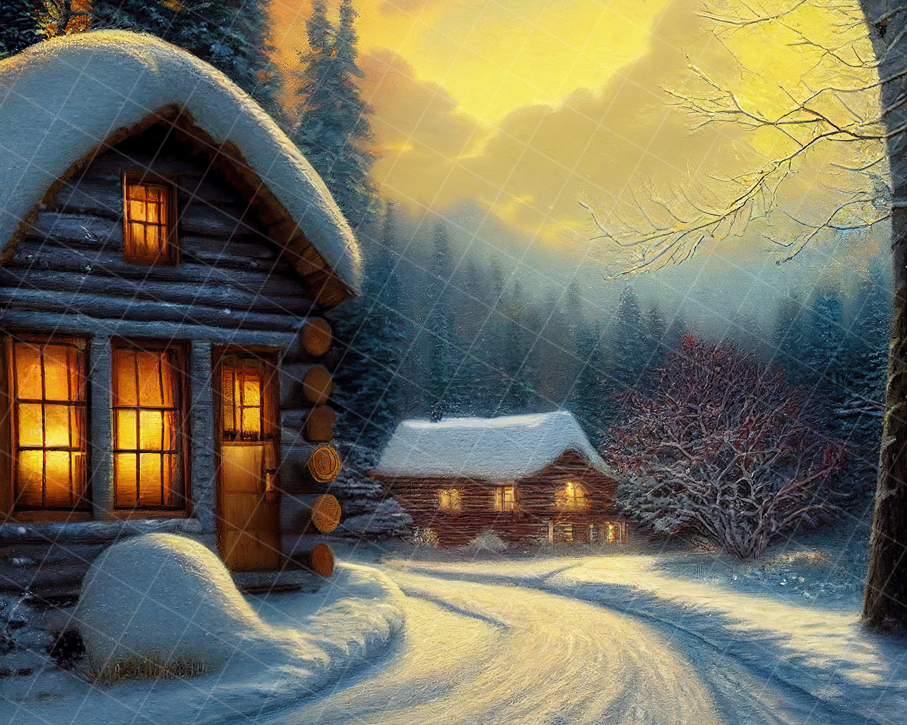 Al Winter at the Cabin Digital Background, Background for Composite ...