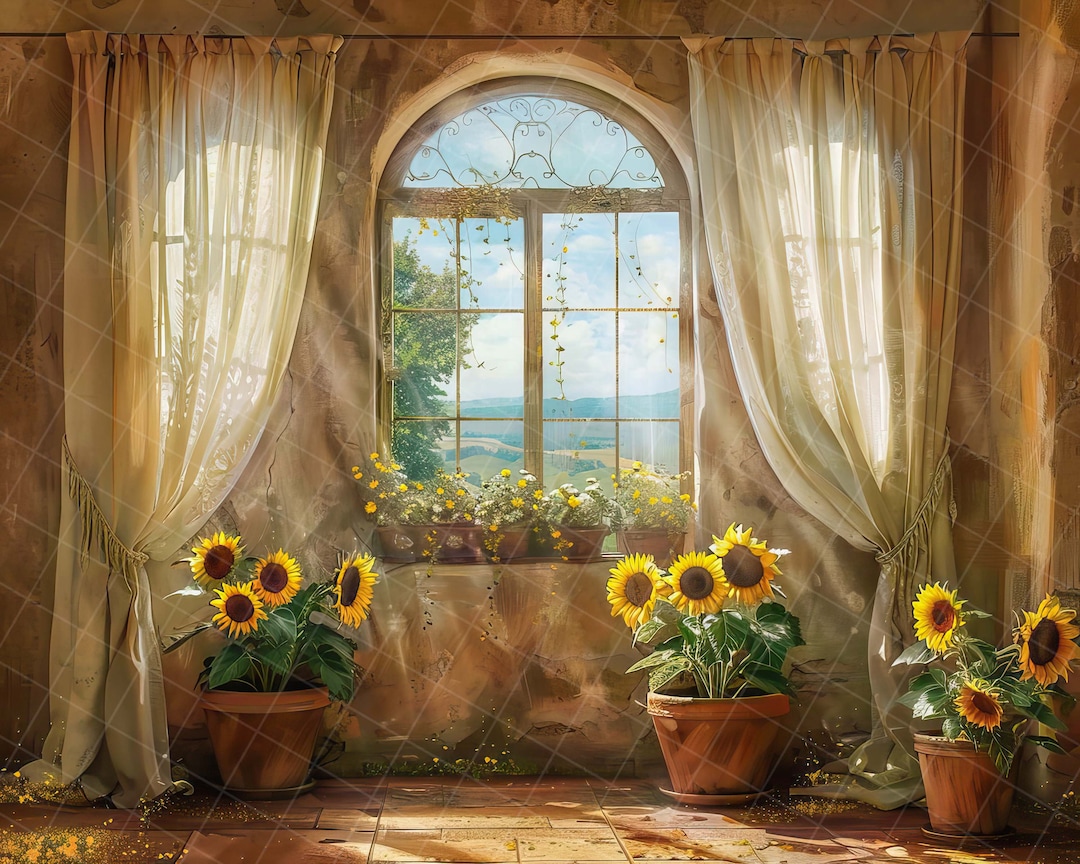 Warm Tuscan Window Digital Background - Etsy