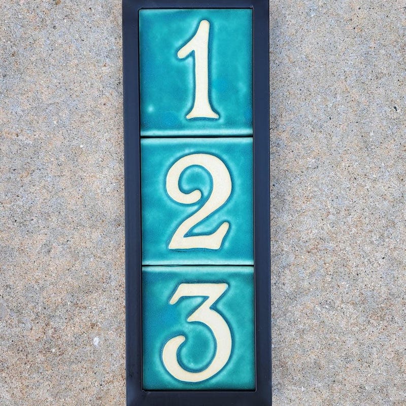 Ceramic House Numbers Framed - Etsy
