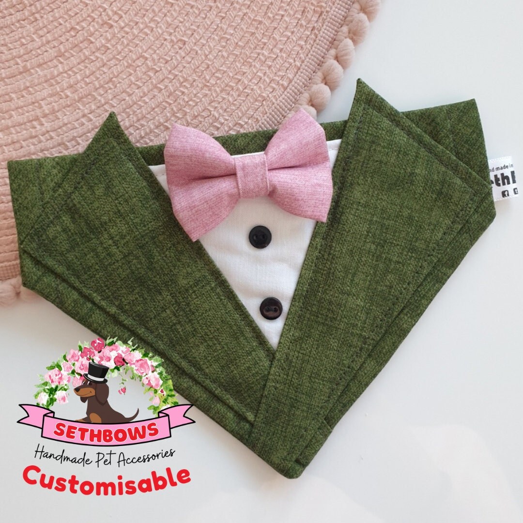 Wedding Dog Tuxedo, Dog Suit, Olive Green, Best Dog Outfit, Best Man ...