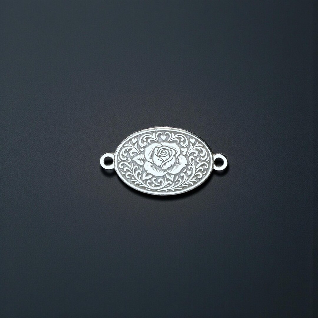 Sterling Silver Rose Belt Buckle Connector Charm – Western Floral ...