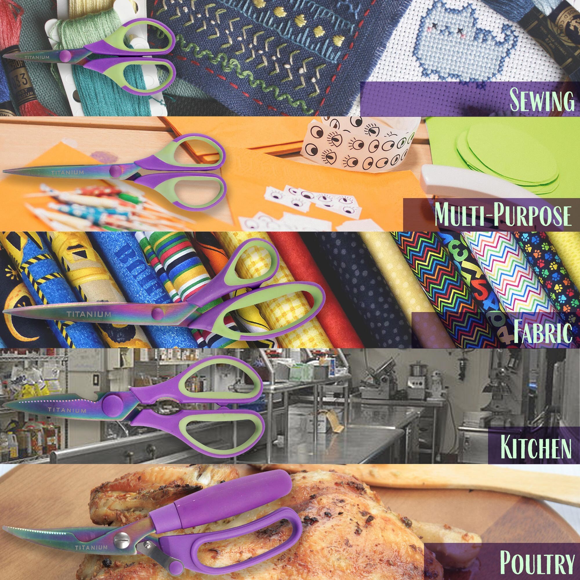 Ultimate Scissor Set for Kitchen and Craft 5pc - Etsy