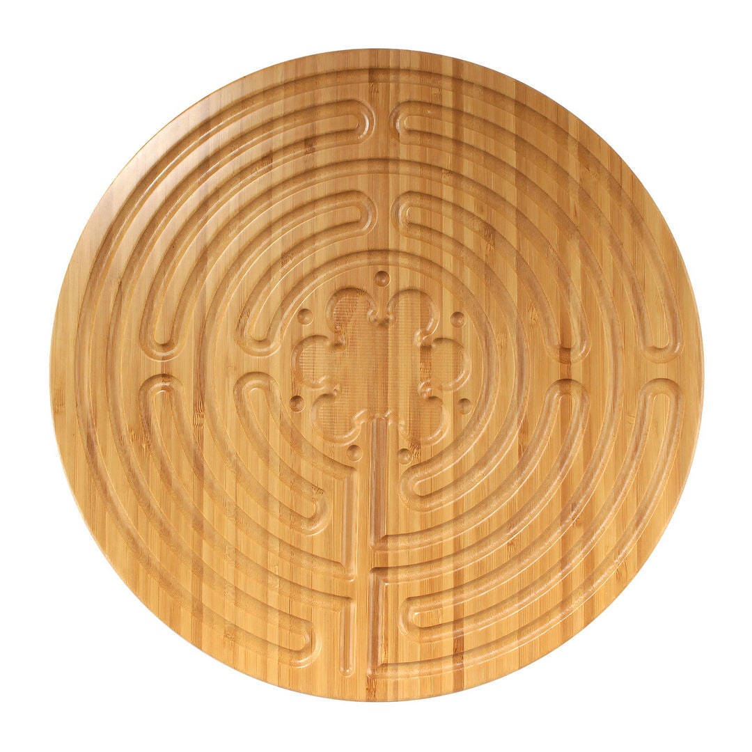Bamboo Wood Finger Labyrinth Prayer Maze 12.5 Diameter Chartres Style 7 ...