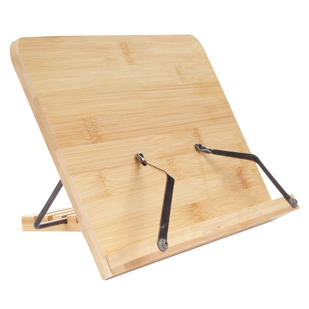 Bamboo Book Stand for Reading a Cookbook Stand / Recipe Book - Etsy ...
