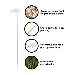 Decorative Fancy White Fish Cocktail Appetizers Bamboo Toothpick Picks ...