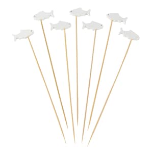 Decorative Fancy White Fish Cocktail Appetizers Bamboo Toothpick Picks ...