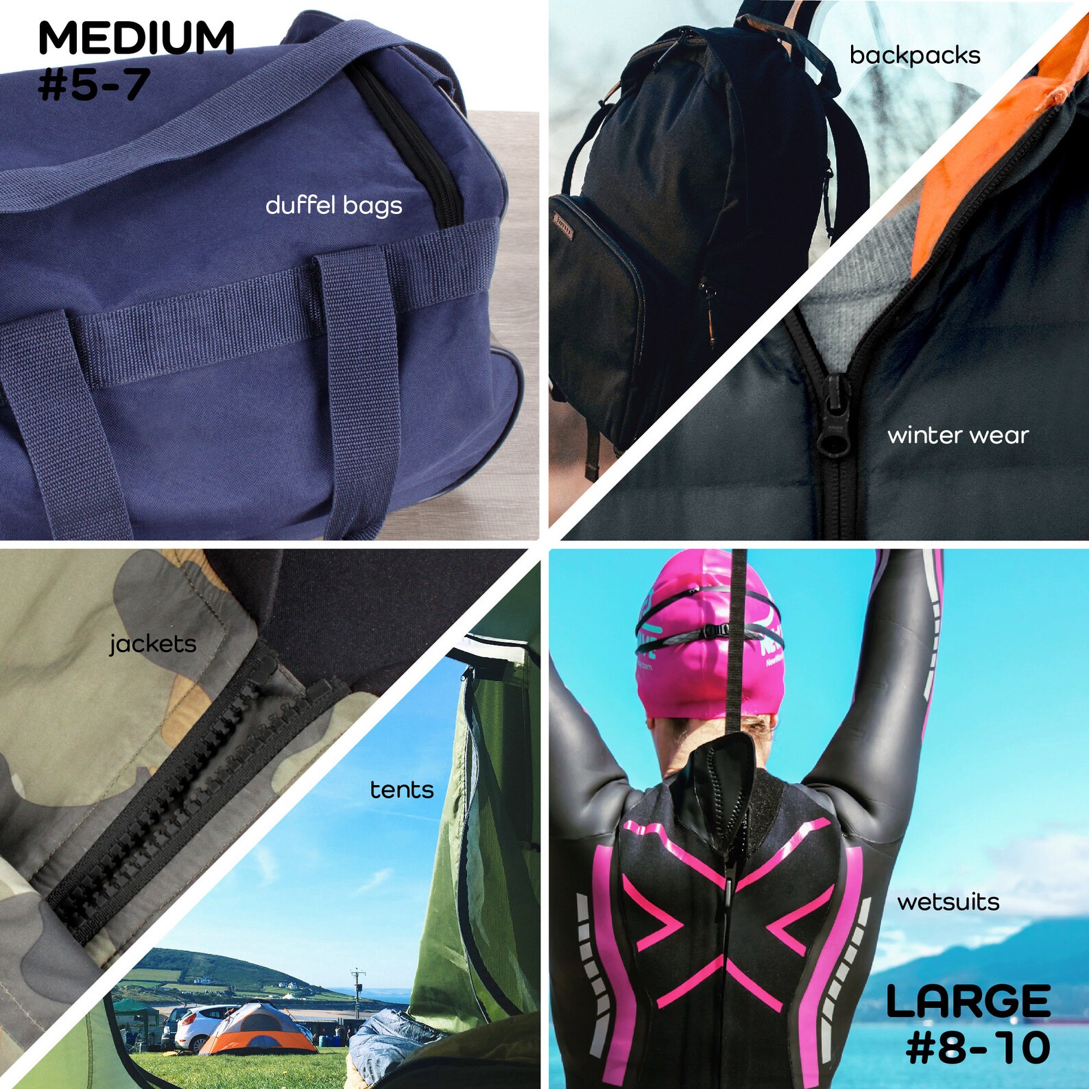 Metal Locking Zipper Pulls for Molded Plastic Tape - Etsy