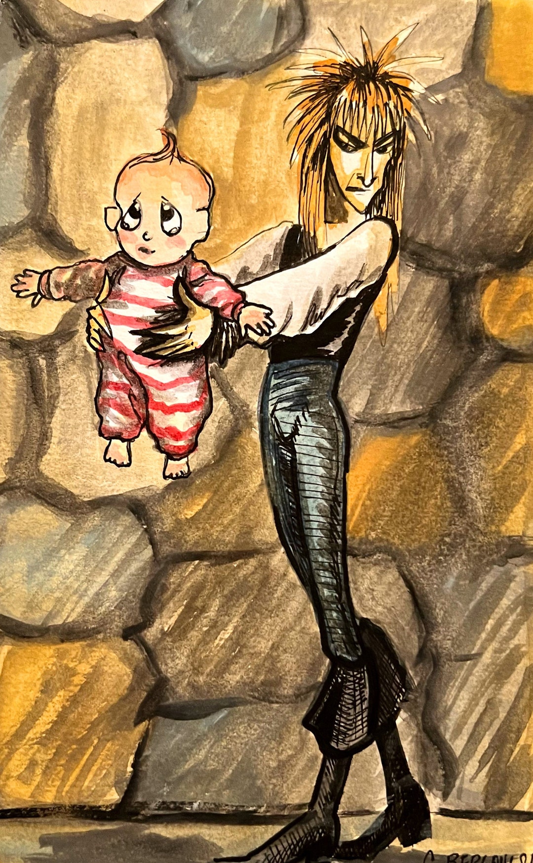 Jareth Goblin King From Labyrinth Original Fanart Illustration - Etsy