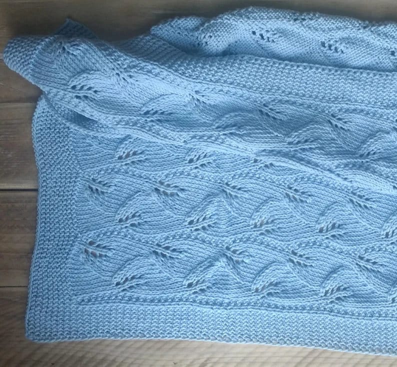 Overlapping Leaves Baby Blanket Knitting Pattern PDF Pattern - Etsy