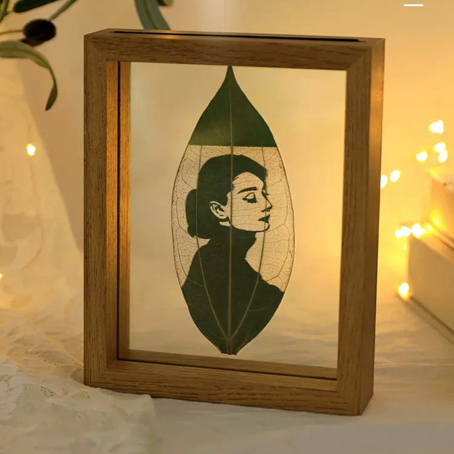 Customized Leaf Carving Photos Art, Pressed Flower, Personalized Leaf ...