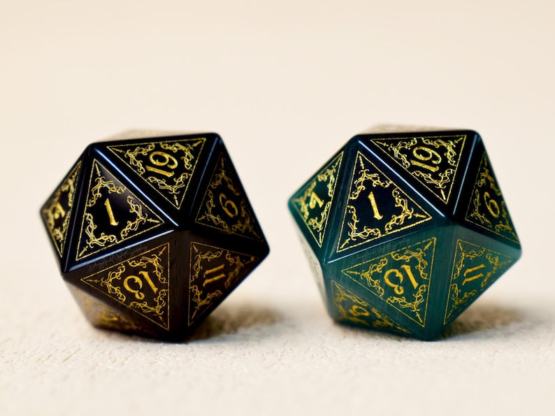 Customize Gemstone D20, Engrave Initial Dice, D&D, Custom Name Dice ...