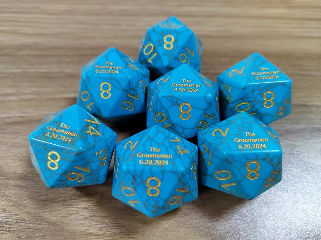 Personalized D20 Dice, DND Gamers, Customize Gemstone 30mm D20, Engrave ...