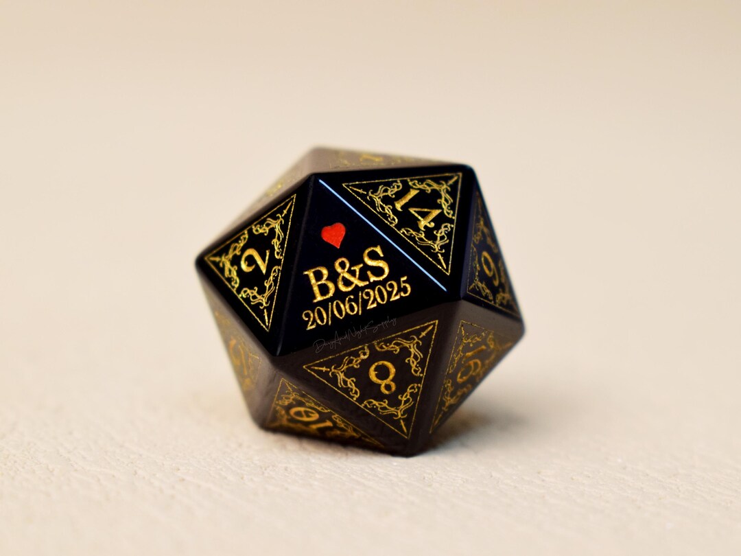 Custom Name Dice, Dungeons and Dragons, Customize Gemstone D20, Engrave ...
