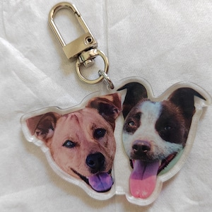 Personalized Pet Photo Acrylic Keychain, Pets Dogs & Cats Portrait, Dog ...