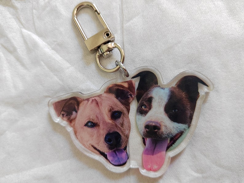 Personalized Pet Photo Acrylic Keychain, Pets Dogs & Cats Portrait, Dog ...