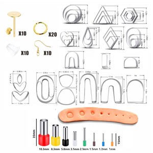 126 PCS Organic Basic Shape Polymer Clay Cutters Set, Embossed Floral ...