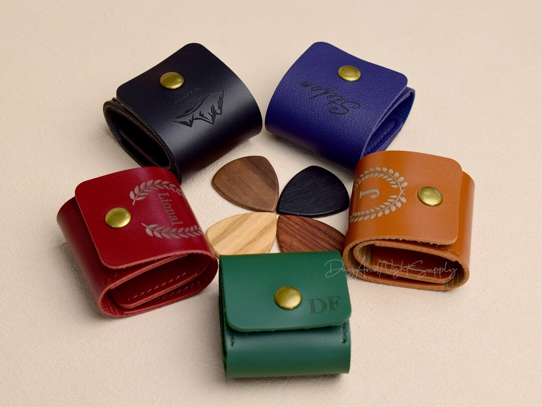 Personalized Wooden Guitar Pick With Bag, Engraved Guitar Pick Pouch ...