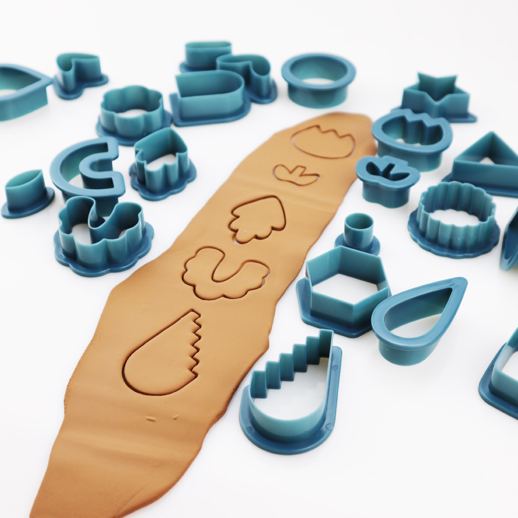 24 PCS Organic Basic Shape Polymer Clay Cutters Set Embossed - Etsy