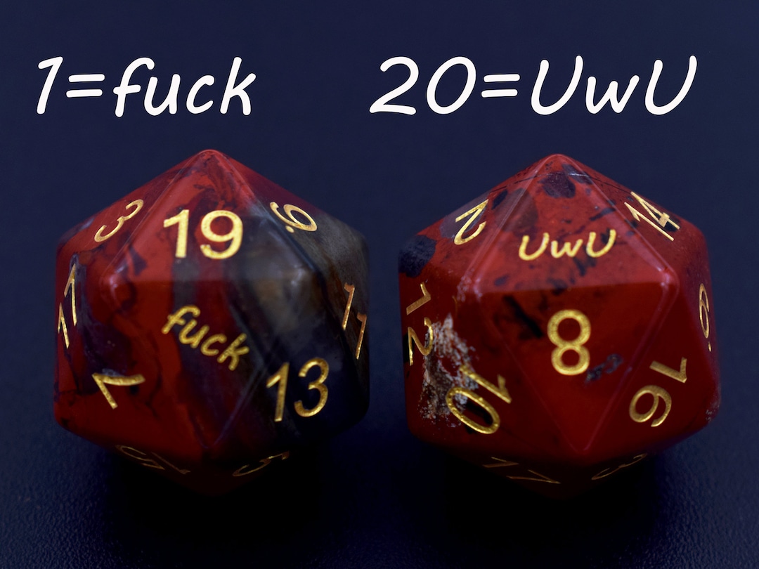 Gemstone D20, Engraved Dice, Dungeons & Dragons Dice, RPG D20, Yeet ...