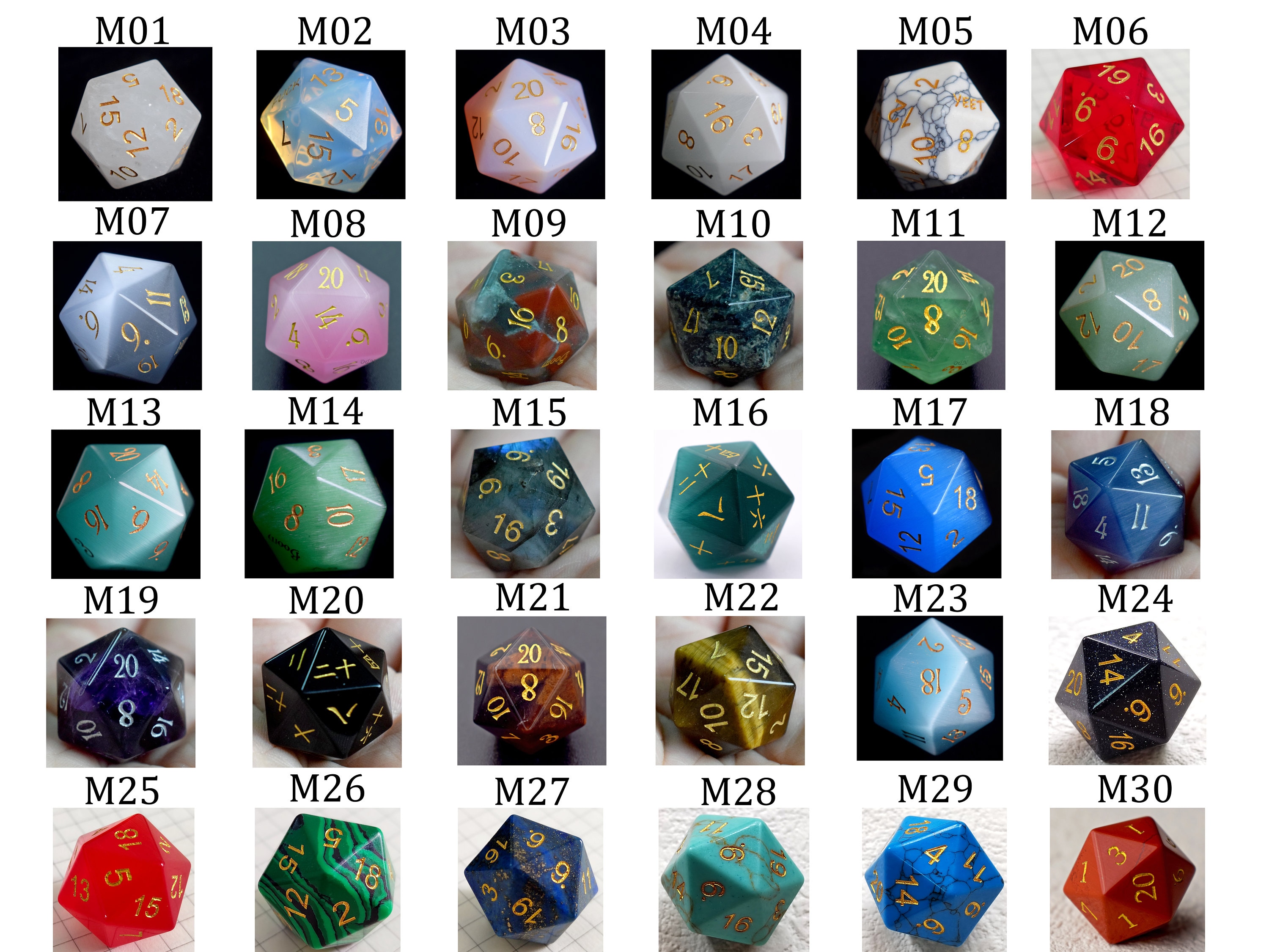 Customize Gemstone D20, Engrave Initial Dice, D&D, Custom Name Dice ...