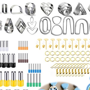 126 PCS Organic Basic Shape Polymer Clay Cutters Set, Embossed Floral ...