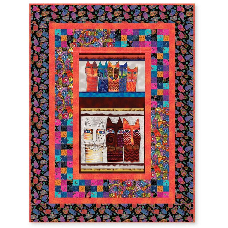 Clothworks Feline Frolic by Laurel Burch 23" X 44" Large Cats Pillow ...