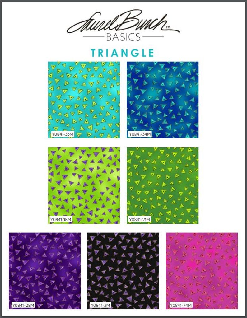 Clothworks Basics by Laurel Burch Triangles Dark Purple With Gold ...