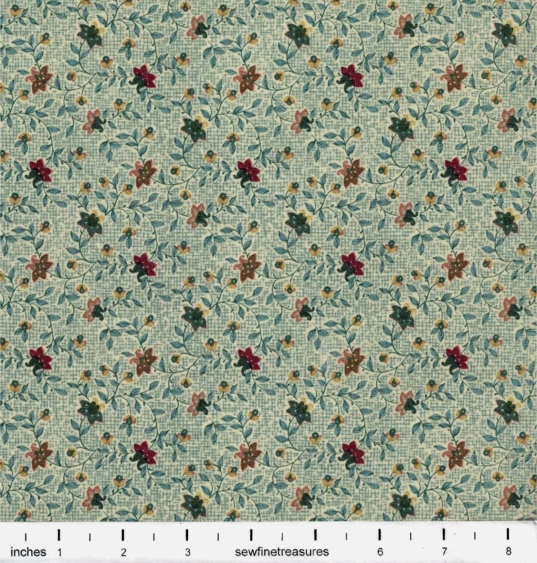 Plantation Circa by Ro Gregg 1800s Mini Green Flower Cotton - Etsy