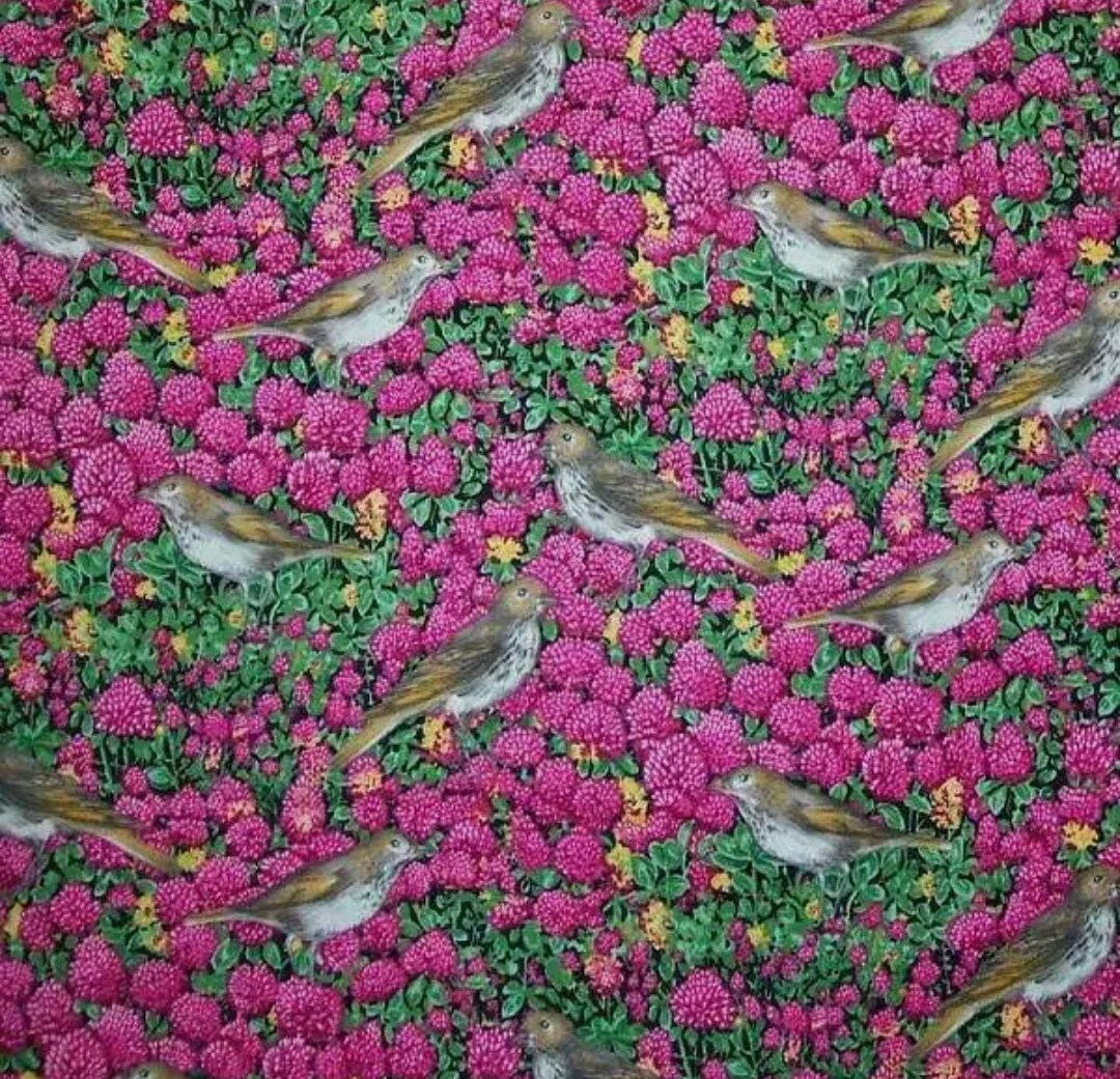 Northcott Vermont State Bird Hermit Thrush and Red Clover State Flower ...