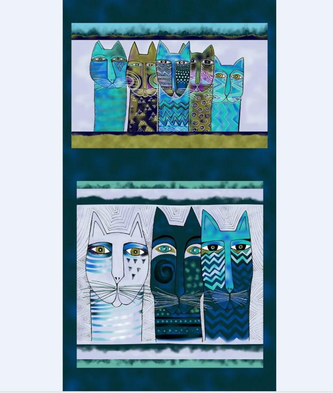 Clothworks Feline Frolic by Laurel Burch 23" X 44" Large Cats Pillow ...