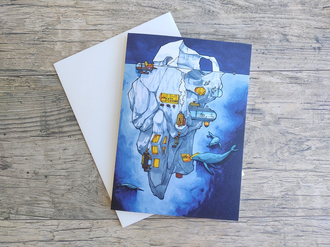 ICEBERG CARD / Arctic Card / Antarctia Card / Whale Card / - Etsy