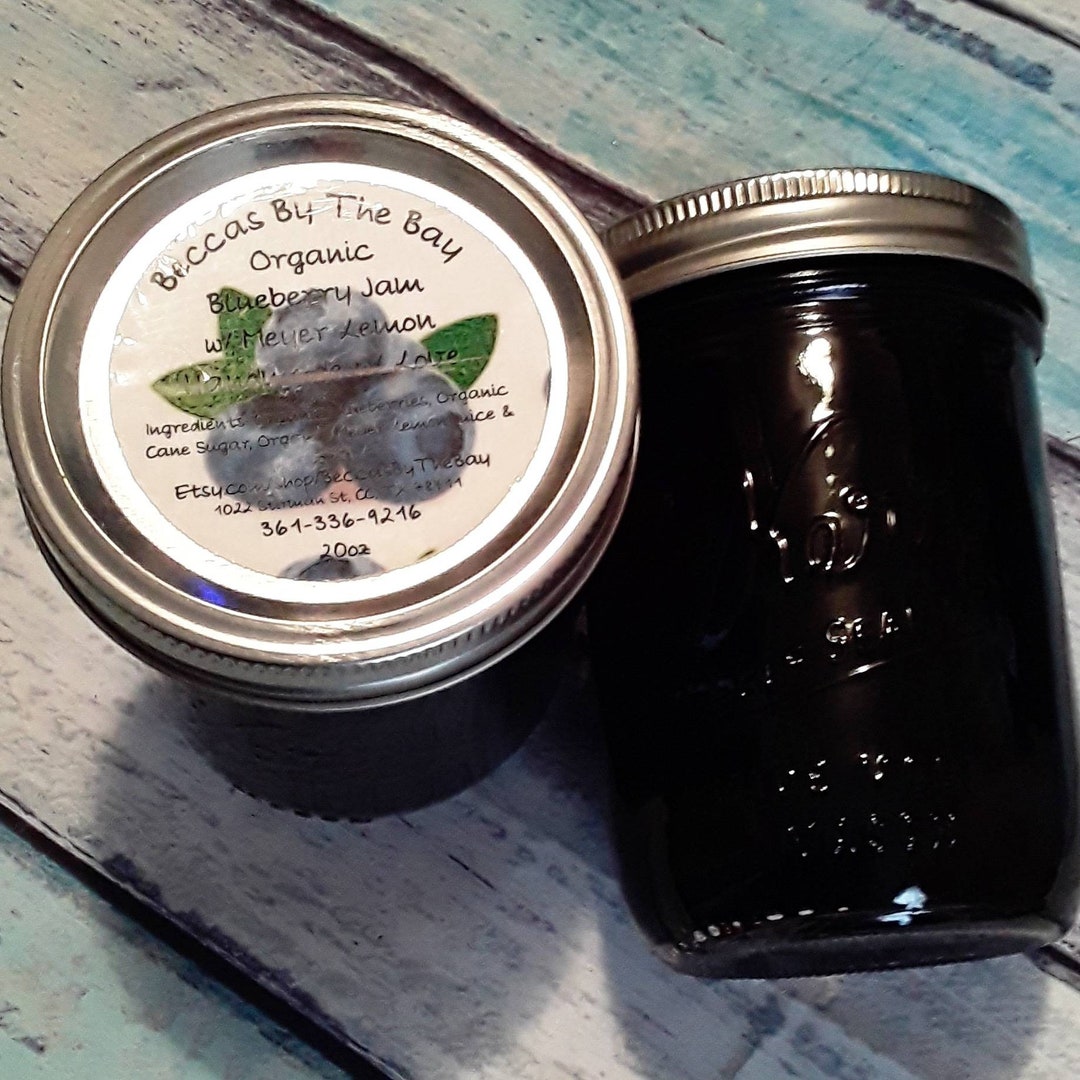 Organic Blueberry Jam 12oz 20oz Preserves Mason Jar Gifts Meyer Lemon ...