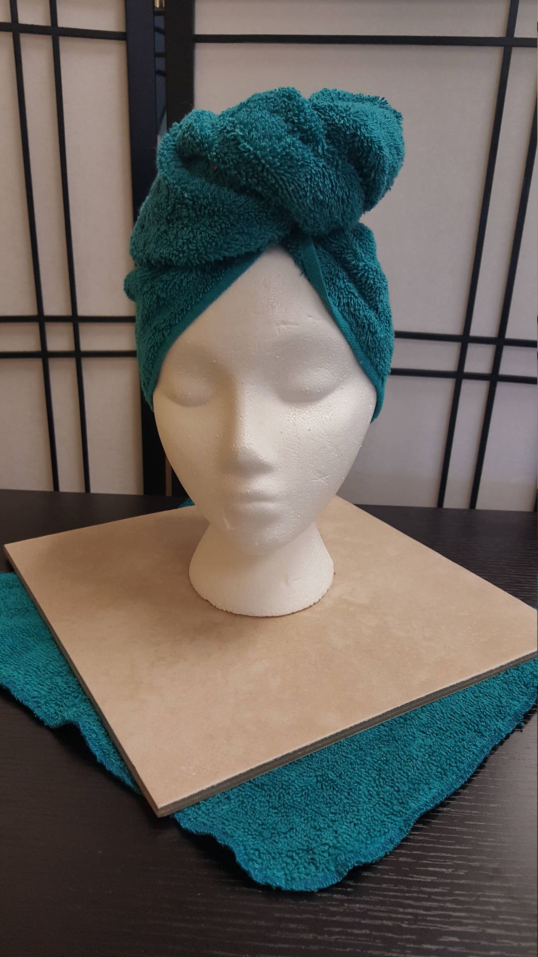 Terry Cloth Hair Towel Wrap: Cotton Head Wrap With Button - Etsy