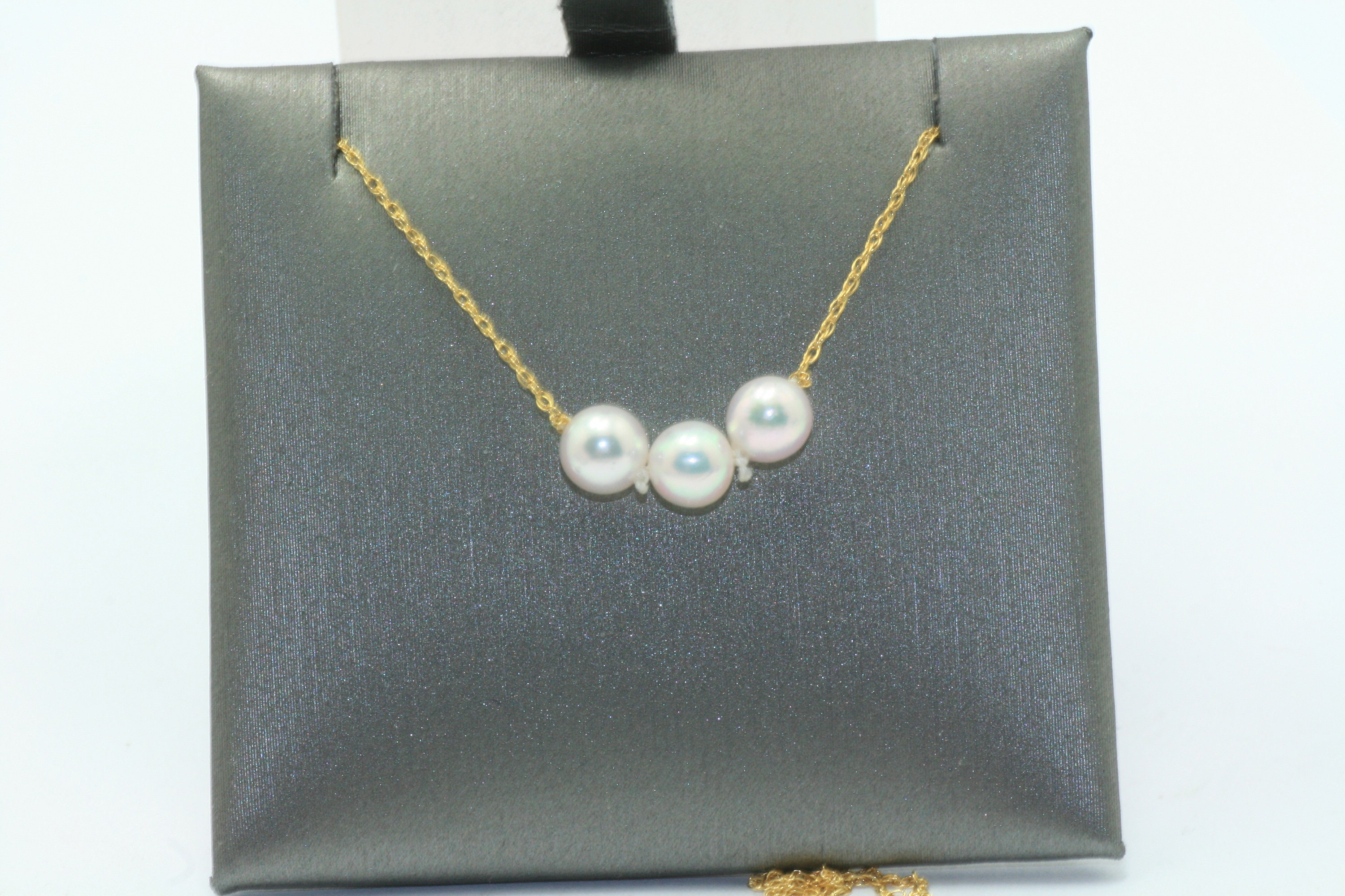 5mm Add on Pearl Necklace Akoya Pearls 14k Yellow or White Gold ...