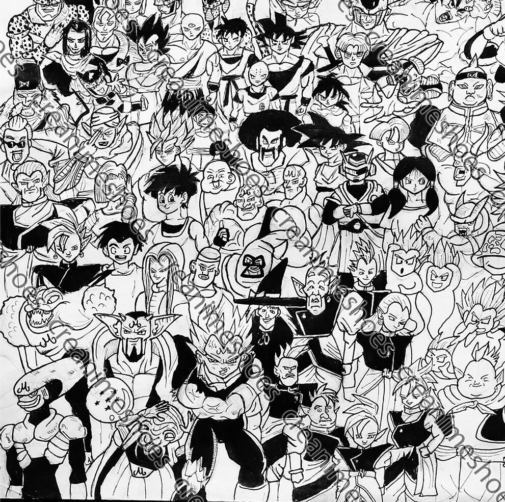 Print Dragon Manga Drawing Made by Hand 50 X 80 Cm - Etsy