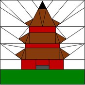 Japanese Torii Gate Paper Pieced Quilt Block Pattern Downloadable PDF ...