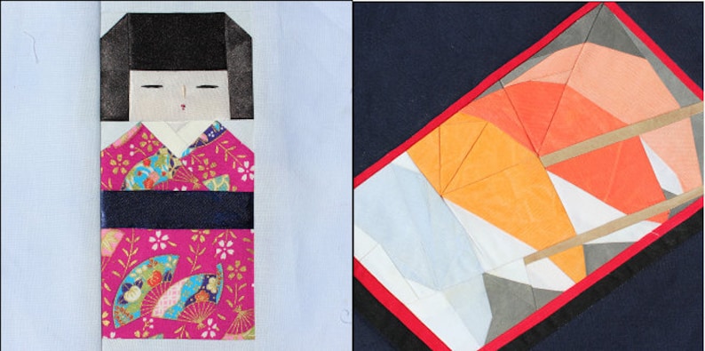 Asian Japanese Paper Pieced Quilt Block Set of 8 PDF Patterns - Etsy