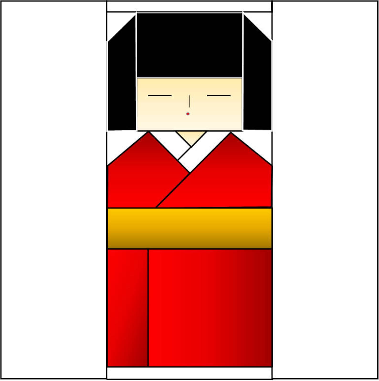 Japanese Kokeshi Doll Paper Pieced Quilt Block Pattern PDF - Etsy