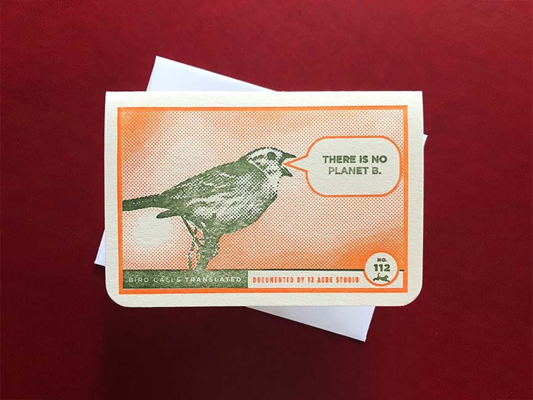 Bird Call Translation 3 Letterpress-printed Card - Etsy