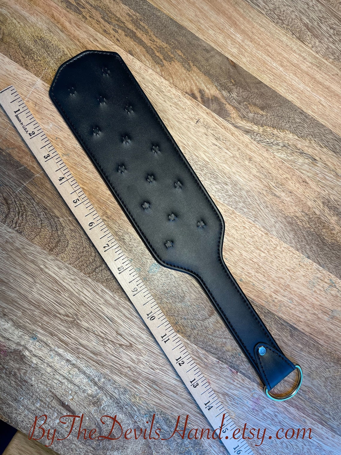 Black Leather Vampire Paddle - Small Sharp Teeth - Etsy