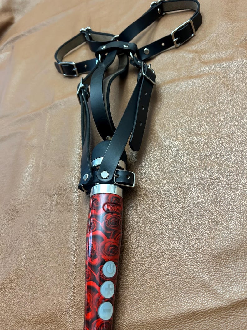 Massage Wand Harness Horween Black "essex" Soft Leather: Adjustable Fit ...