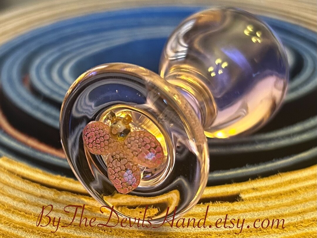 Pink Glass Butt Plug Bee Base - Etsy
