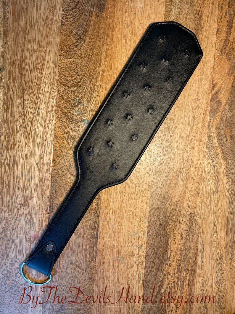Black Leather Vampire Paddle - Small Sharp Teeth - Etsy