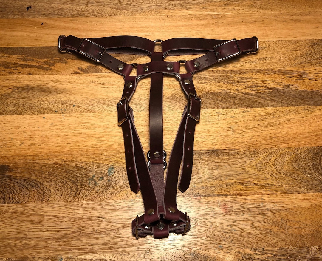Hitachi Wand Harness Made of Prime Cavalier Plum Purple Leather - (wand ...