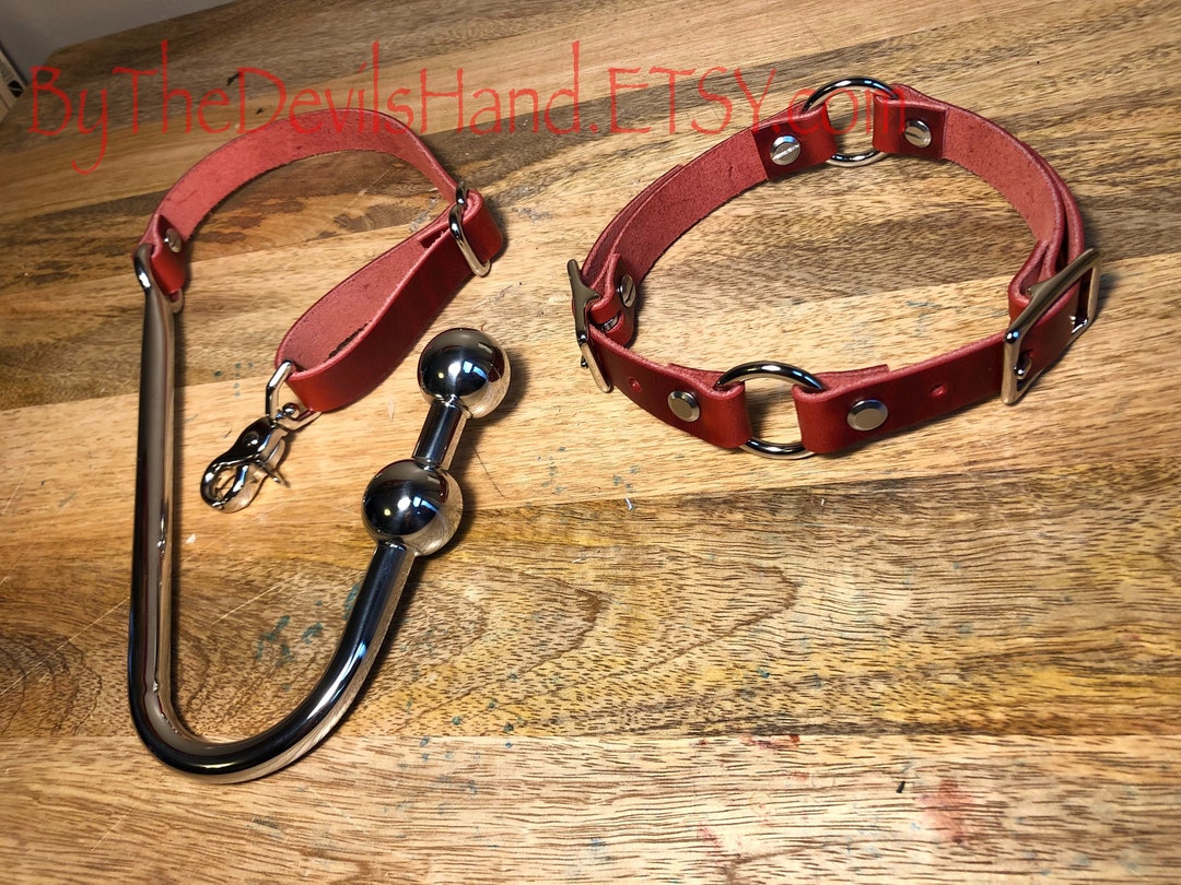 Premium Style Anal Hook, Leather Collar and Rig Made of Cavalier London ...