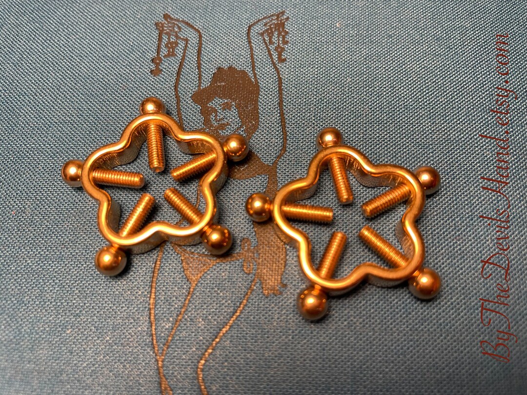 Rose Gold Color Metal Star Shaped Five Prong Nipple Clamps Mature - Etsy