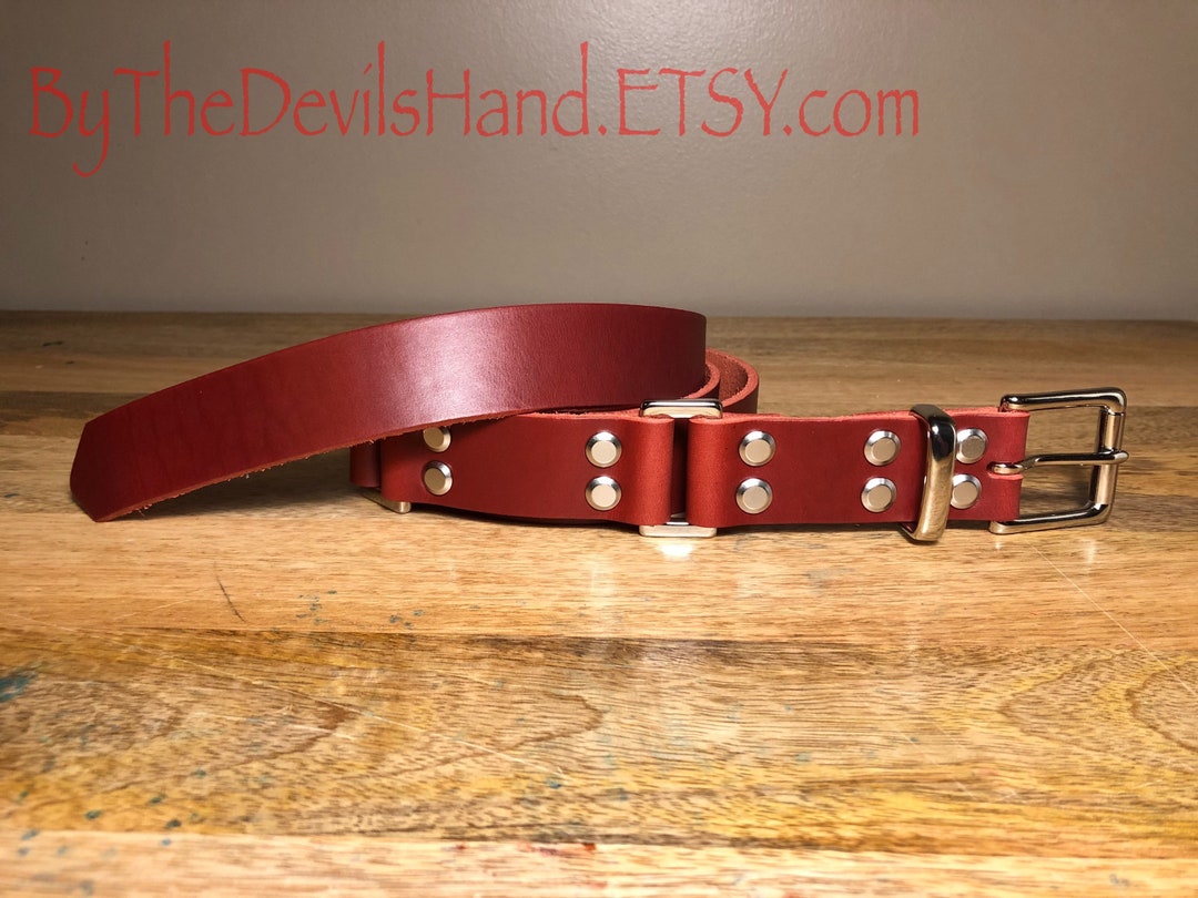 Hobble Belt Made of Cavalier London Bus Red Leather Bondage - Etsy