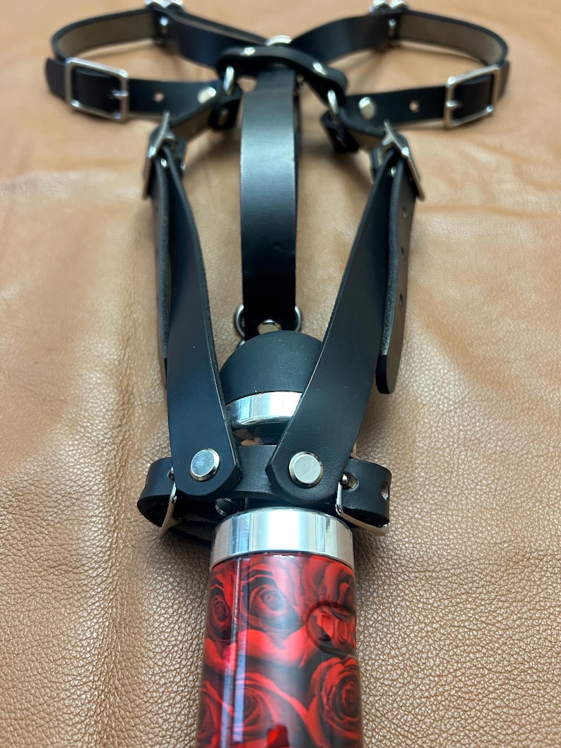Massage Wand Harness Made of Waterproof Vegan Equestrian Strap Black ...