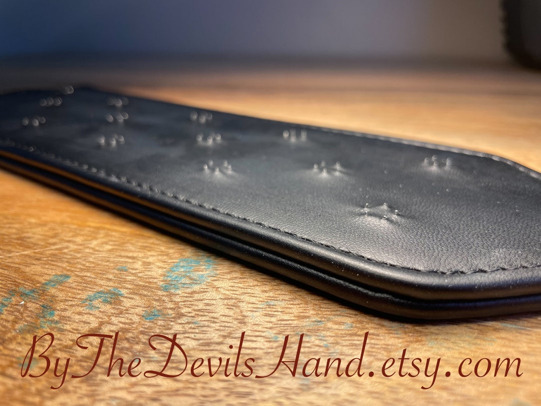 Black Leather Vampire Paddle - Small Sharp Teeth - Etsy